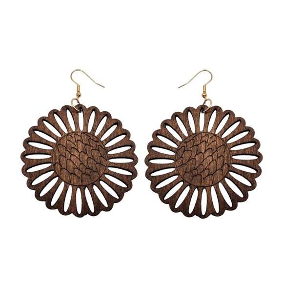 Boheme | Jewelry | Sunflower Wood Earrings Bohemian Ear Jewelry Boho ...